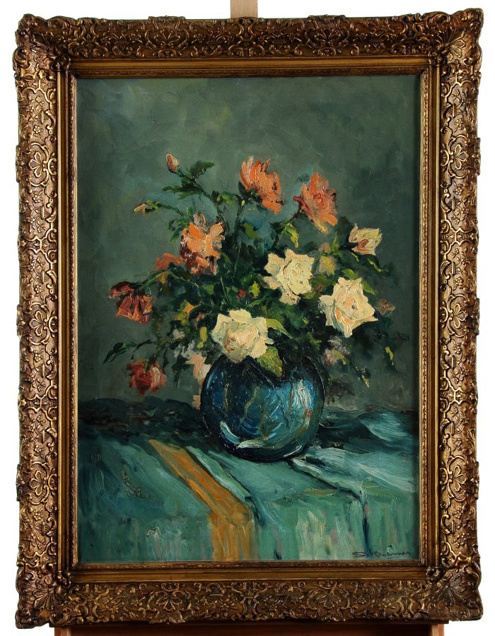 SIMON KRAMER 1940-2015 BUKIET RÓŻ PRZEPIĘKNY OBRAZ - 10067391992 ...