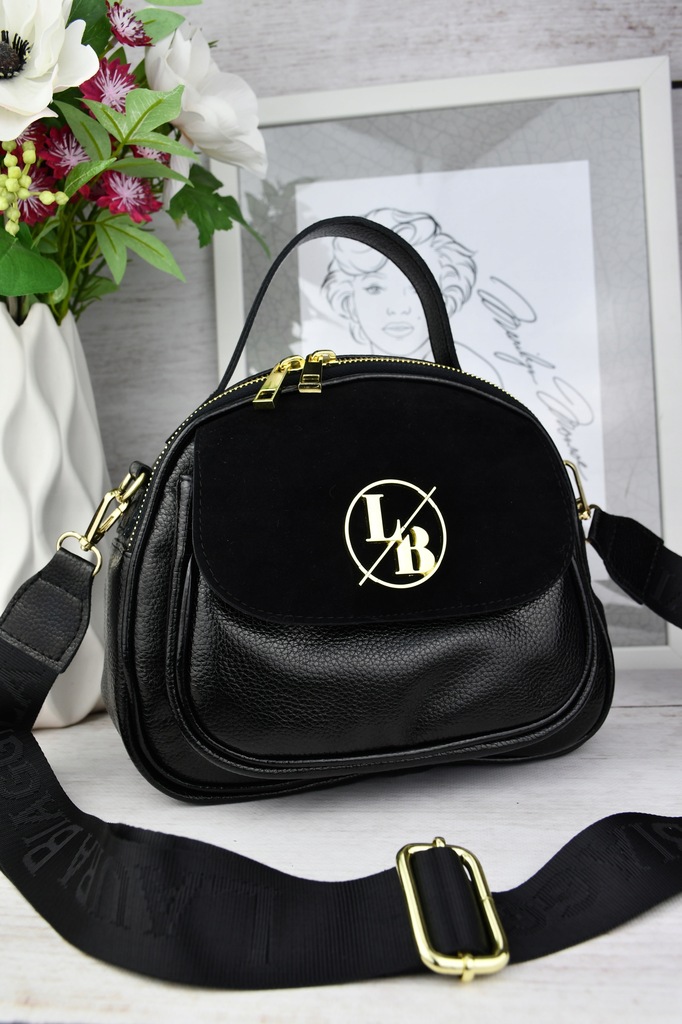 Torebka Laura Biaggi kuferek llistonoszka czarna - 12897984158 - oficjalne archiwum Allegro