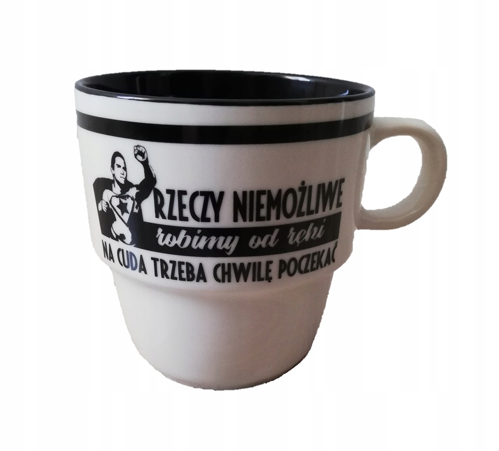 Kubek PRL Rzeczy niemożliwe robimy od ręki na cuda - 13637677811 - oficjalne archiwum Allegro