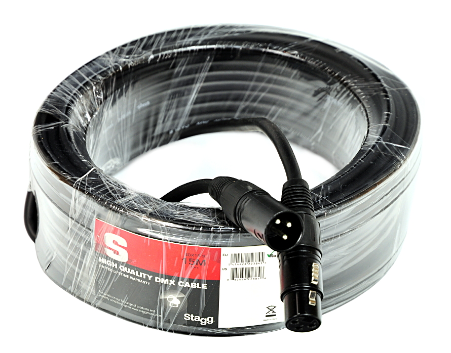 Przewód Kabel DMX 110 Ohm XLRf/XLRm BK 3PINY 15 m - 7353017273 ... Przewód Kabel DMX 110 Ohm XLRf/XLRm BK 3PINY 15 m - 7353017273 ...