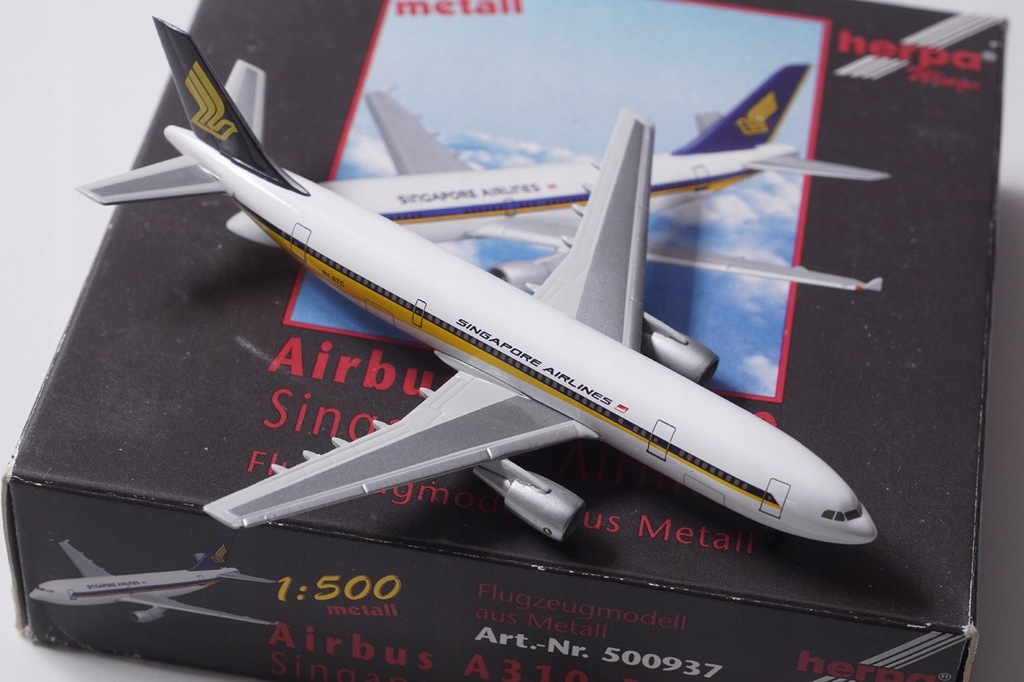 HERPA Singapore Airlines Airbus A310-300 skala 1:500 - 15049382127 - oficjalne archiwum Allegro