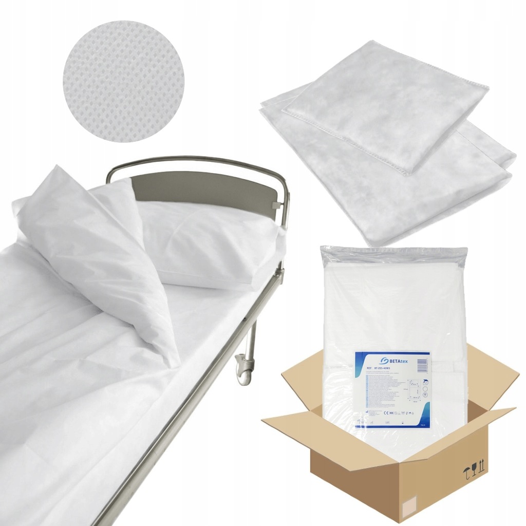 POŚCIEL MEDYCZNA JEDNORAZOWA KOMPLET 40G - 25 kpl. - 12950666233 - oficjalne archiwum Allegro