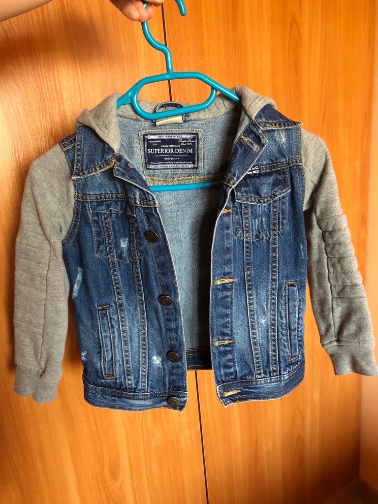 Jeansowa kurtka katana z kapturem Zara 116 dres - 12595084973 - oficjalne archiwum Allegro