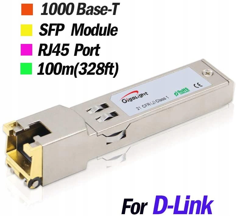 MODUŁ SFP GIGALIGHT GE-GB-P1RC-F 1000BASE-T - 11846640941 - oficjalne ...