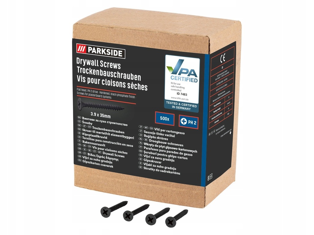 K4036 PARKSIDE WKRĘTY DO PŁYT GIPSOWO-KARTONOWYCH 500 SZTUK ...