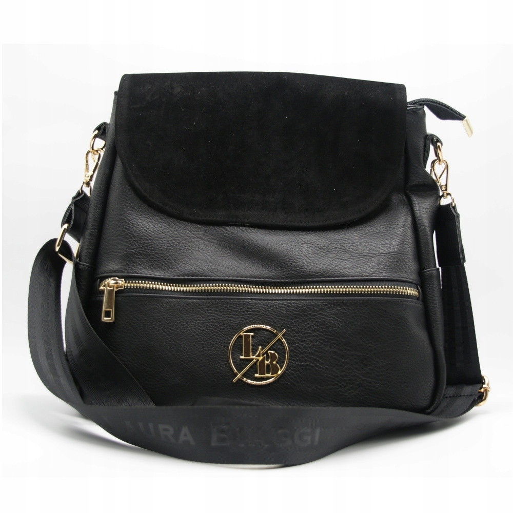 Torebka LAURA BIAGGI listonoszka CZARNA - 12476694448 - oficjalne archiwum Allegro