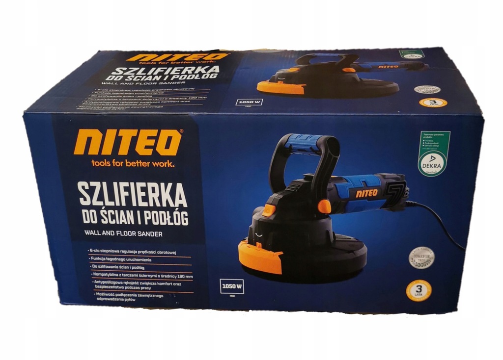 NITEO SZLIFIERKA DO ŚCIAN I PODŁÓG 1050W - 12448090569 - oficjalne archiwum Allegro