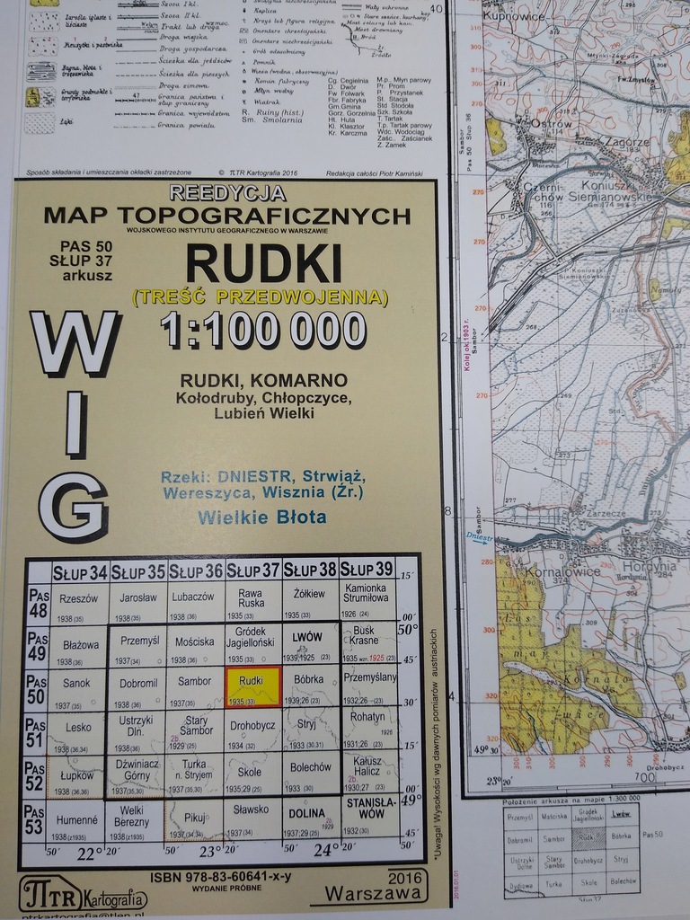 Mapa WIG Rudki P50 S37 reedycja - 9721744174 - oficjalne archiwum Allegro