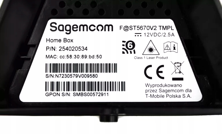 ROUTER SAGEMCOM F@ST5670V2 HOME BOX WI-FI 6 ŚWIATŁOWÓD - 15595544551 ...