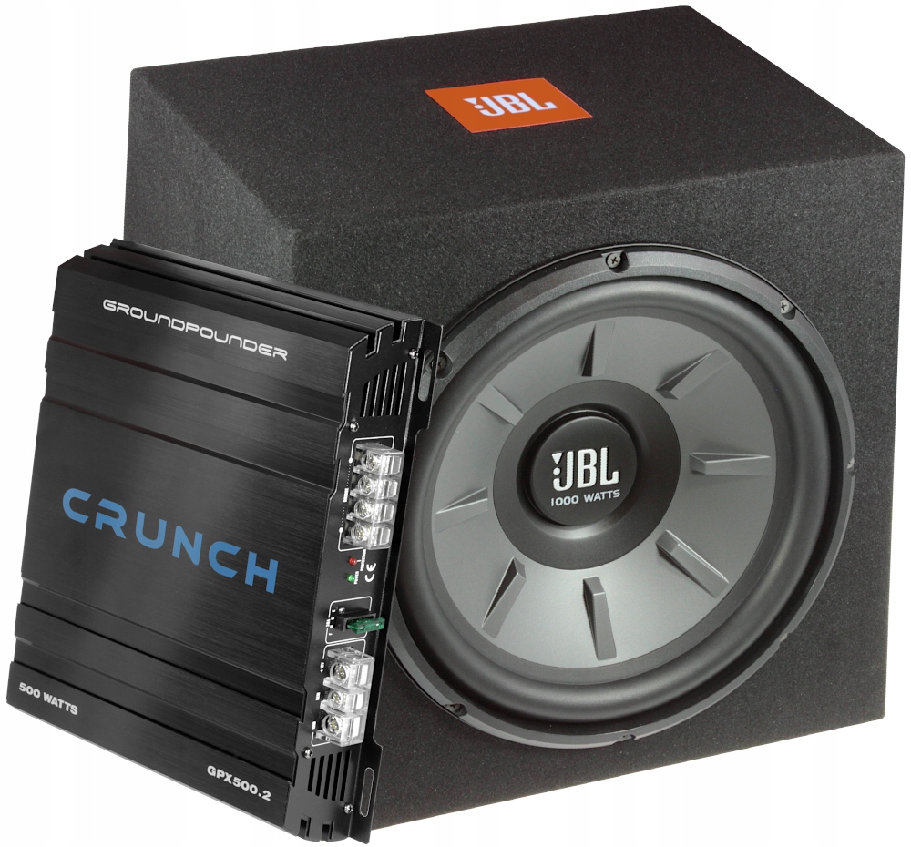 MOCNA SKRZYNIA BASOWA JBL 1000W WZMACNIACZ CRUNCH - 12064204634 ...