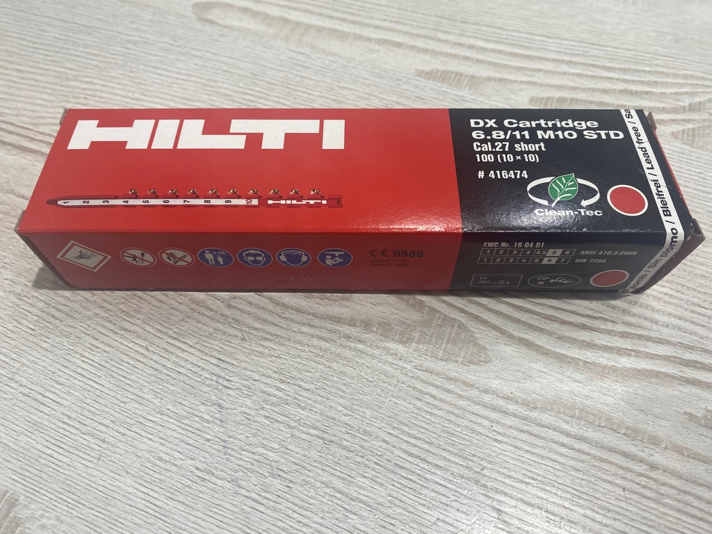 HILTI NABOJE DX Cartridge 6.8/11 M10 STD 100 szt - 13411706554 - oficjalne archiwum Allegro