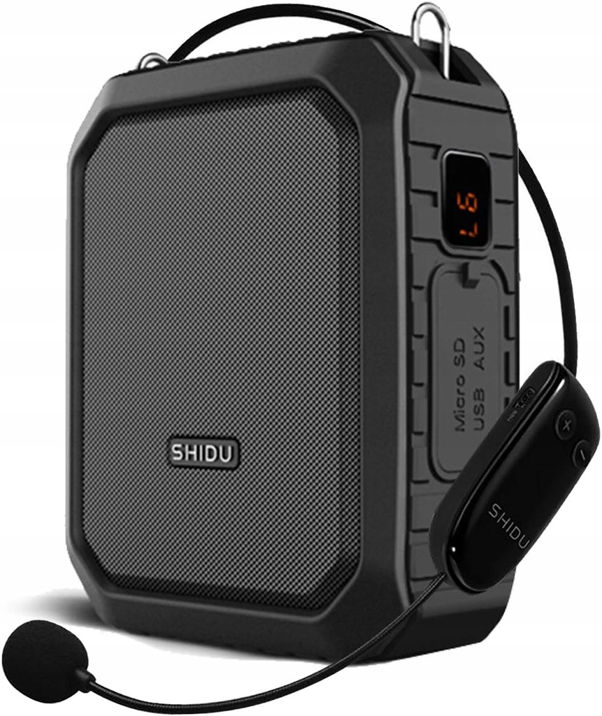 Bezprzewodowy wzmacniacz głosu SHIDU SD-M800 z mikrofonem Bluetooth 18W ...