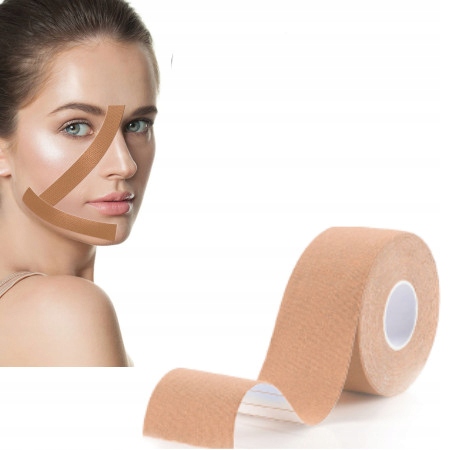TAŚMA DO FACELIFTINGU TEJPY TWARZY SZYII DELIKATNA NATURALNY LIFTING 5M - 14360916084 ...