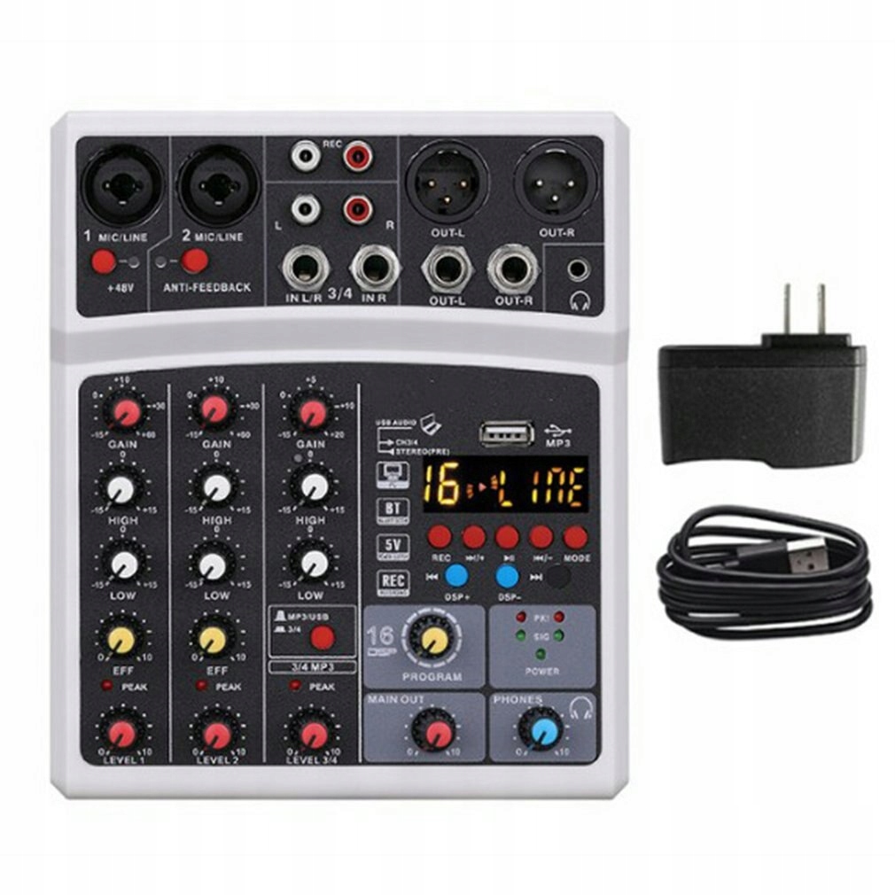 Protable Mini Mikser Audio DJ Konsola 4-kanałowa z - 12966546276 ...