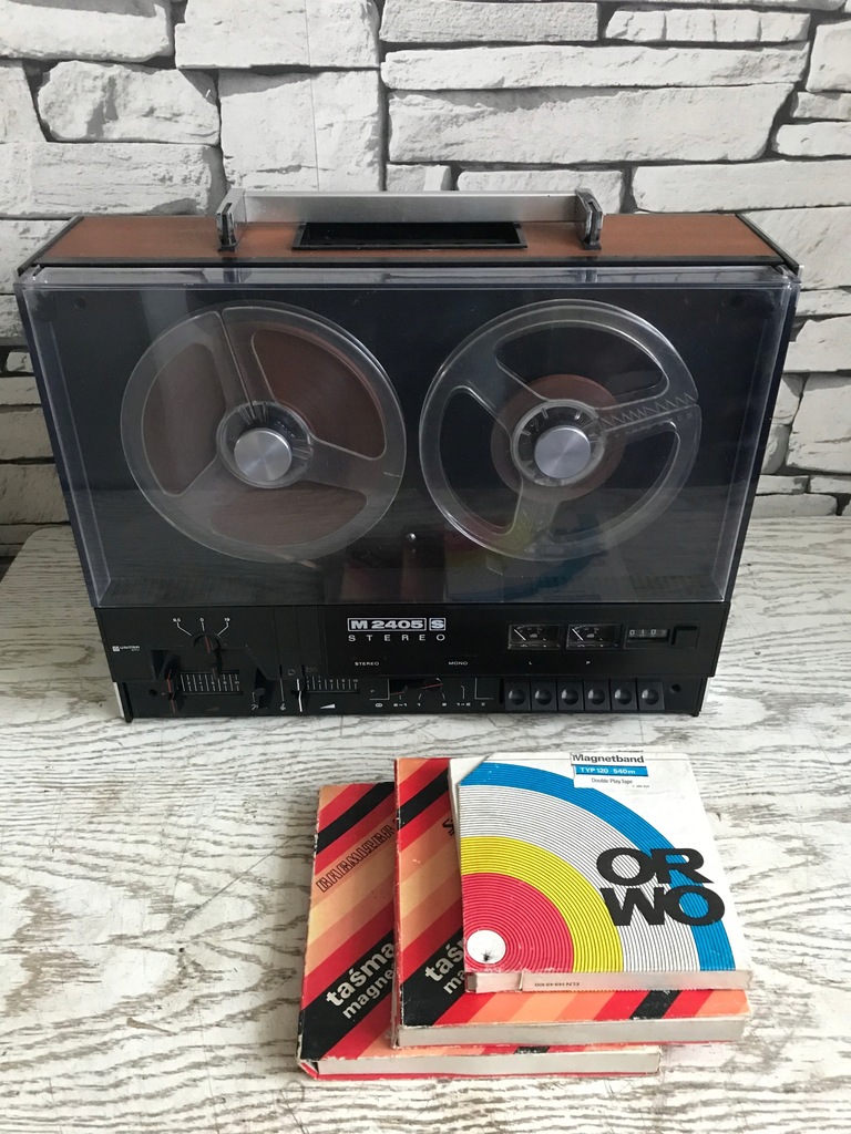 Magnetofon szpulowy PRL Unitra M2405S - 11526305228 - oficjalne archiwum Allegro