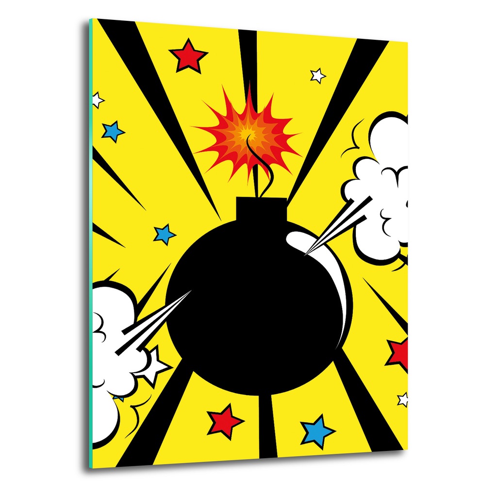 Foto szklane ścienne grafika Bomba komiks 70x100 - 11896664544 ...