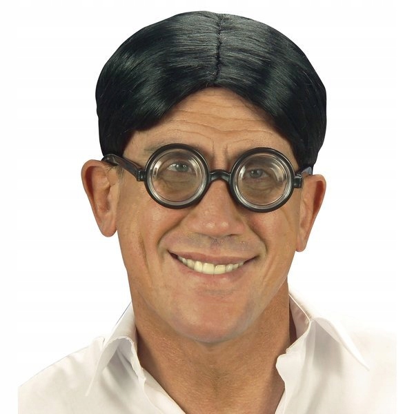 PERUKA NERD KUJON KUJONA UCZEŃ UCZNIA CZARNA - 11620829953 - oficjalne ...