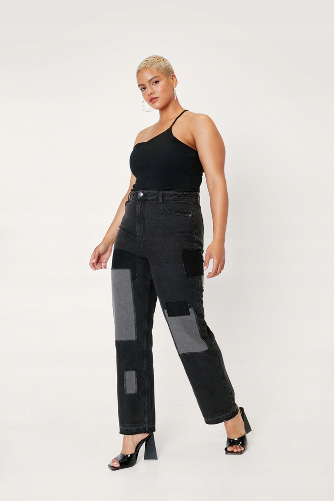 B31A001 SPODNIE JEANSOWE CZARNE ŁATKI NASTY GAL 48 - 12449102696 ... B31A001 SPODNIE JEANSOWE CZARNE ŁATKI NASTY GAL 48 - 12449102696 ...