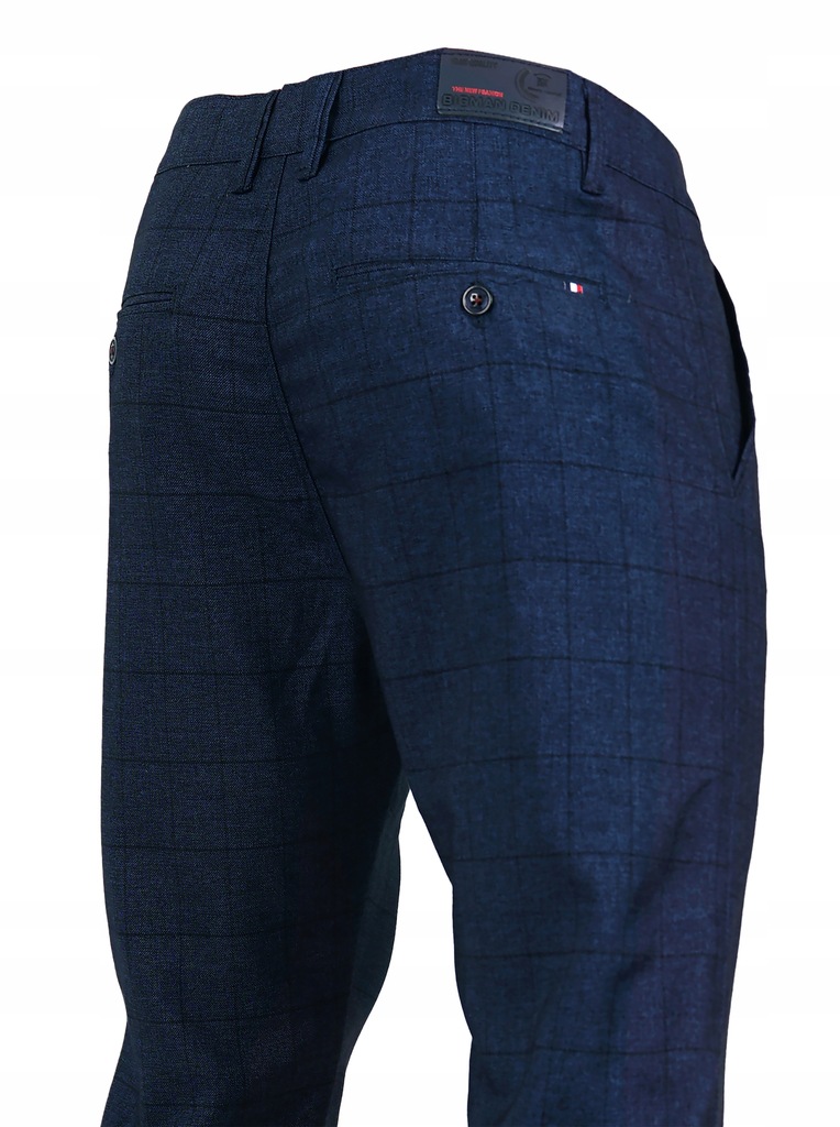 SPODNIE MĘSKIE WIZYTOWE W KRATĘ CHINO W40 108-110 - 13245368614 - oficjalne archiwum Allegro