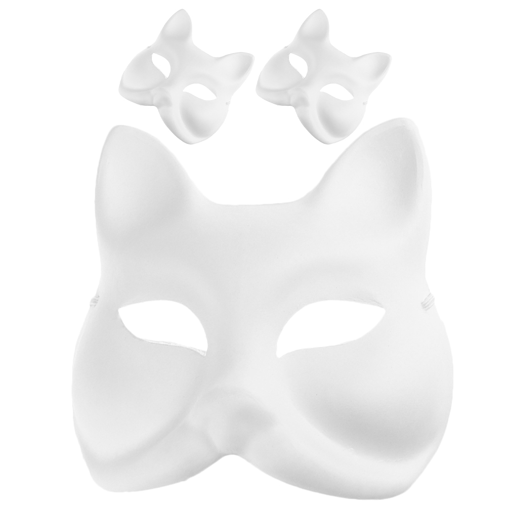 3pcs Blank Fox Mask Unfinished Paintable Mask DIY - 14275994540 ...
