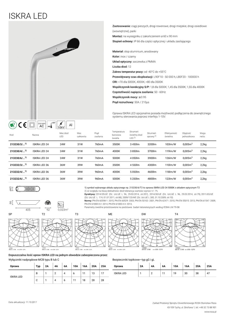 LAMPA ISKRA LED NA WYSIĘGNIKU wys 4 m kolor inox - 7829057436 ...