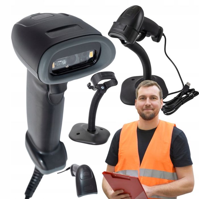 Przewodowy czytnik skaner kodów kreskowych 2D QR - 11939374602 ...