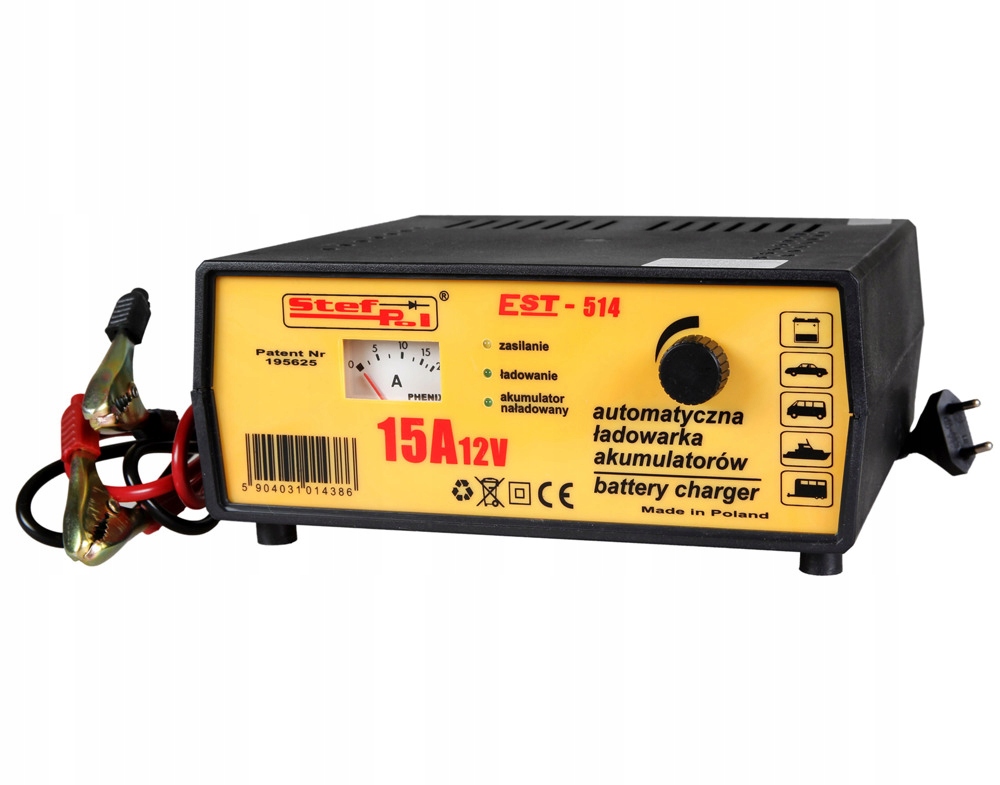 Prostownik ładowarka STEF-POL EST-514 12V 15A - 8330753644 - oficjalne archiwum Allegro