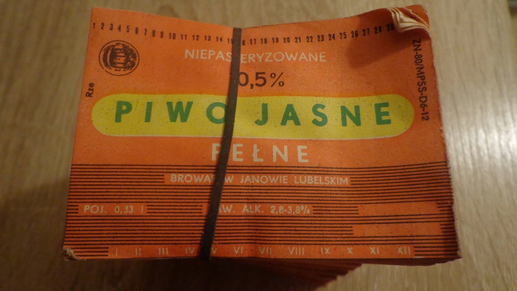 Ogromna paczka etykiet piwo PRL browar Janów Lub - 13192818188 - oficjalne archiwum Allegro