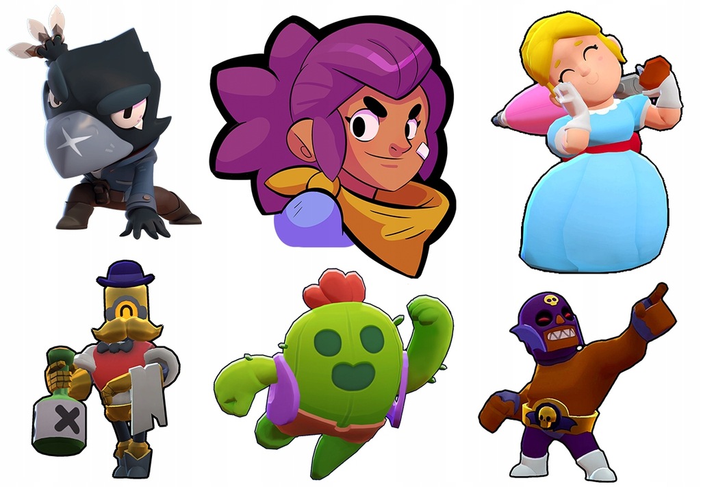 TATUAŻE ZMYWALNE DLA DZIECI BRAWL STARS LEON EDGAR SPIKE SANDY WZORY ...