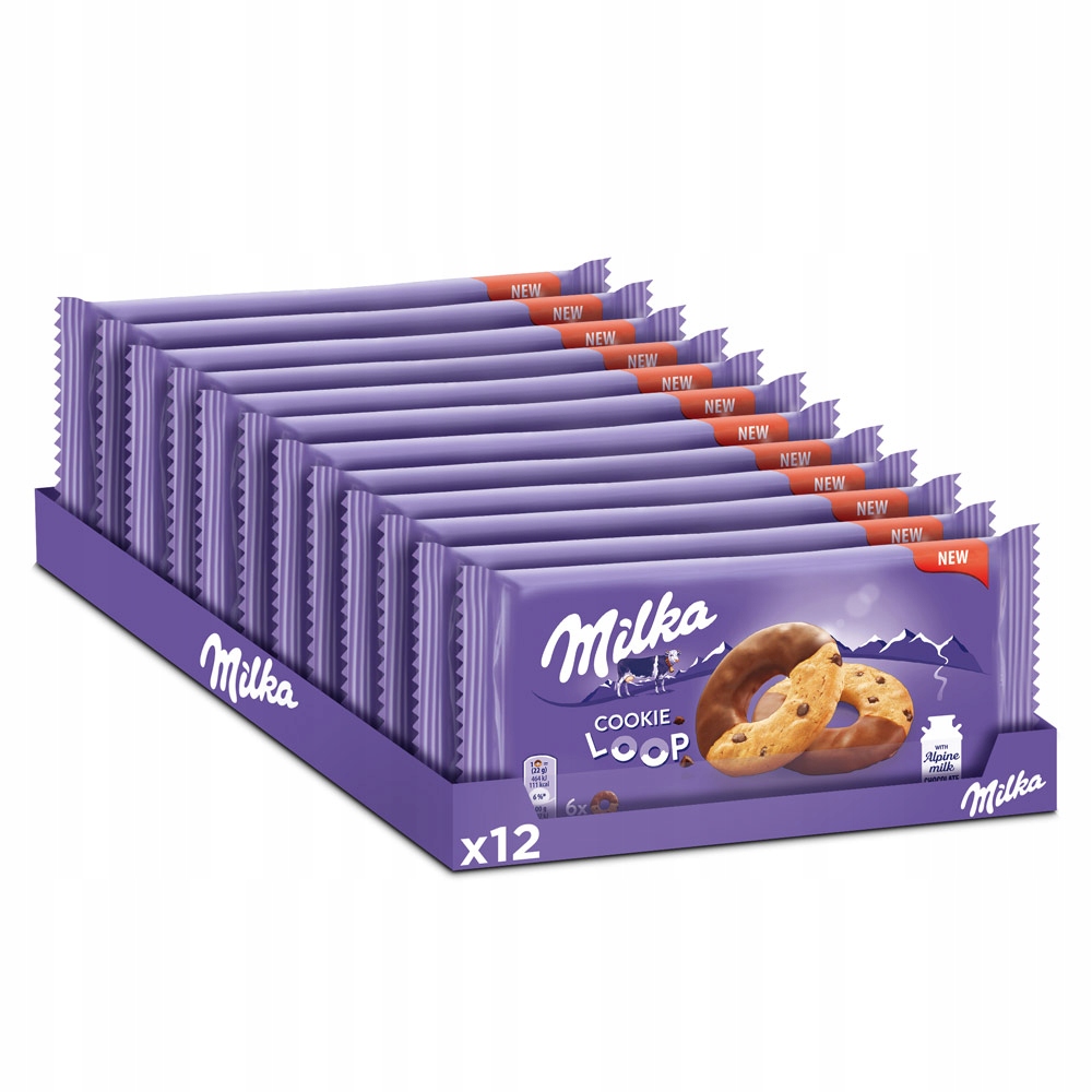 Milka ciastka Cookie Loop 132g x 12 sztuk - 11812797779 - oficjalne archiwum Allegro