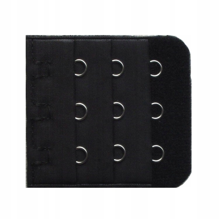 Przedłużka do biustonosza 3 rzędy haftek Czarny - 12601510727 ...