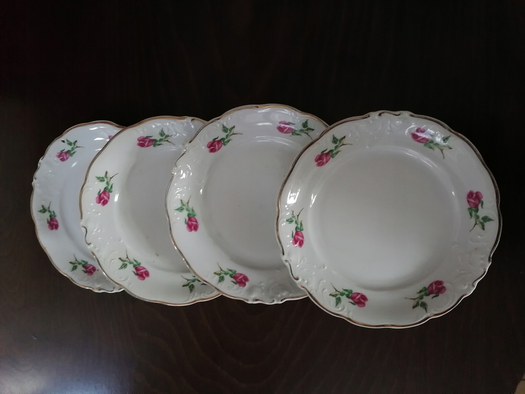 TALERZE DESEROWE -PORCELANA WAŁBRZYCH -4 SZT. - 11190631953 - oficjalne archiwum Allegro