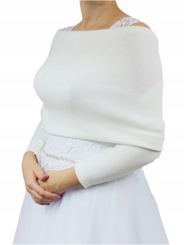narzutka ślubna, etola, okrycie ślubne szal rękawy - 12593004581 ...