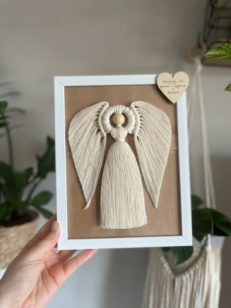 Anioł w ramce Komunia chrzest aniol stroz prezent - 13253837120 ...