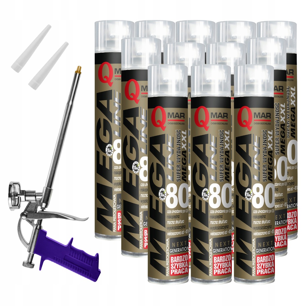 Pianka montażowa NISKOPRĘŻNA pistoletowa CAŁOROCZNA 880ml+PISTOLET ZESTAW - 13360177863 ...