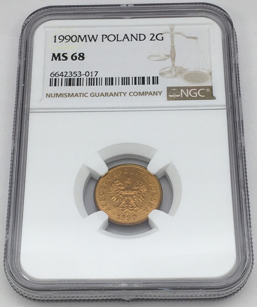 2 gr grosze 1990 - NGC MS68 MAX - JEDYNA - 15026817352 - oficjalne archiwum Allegro