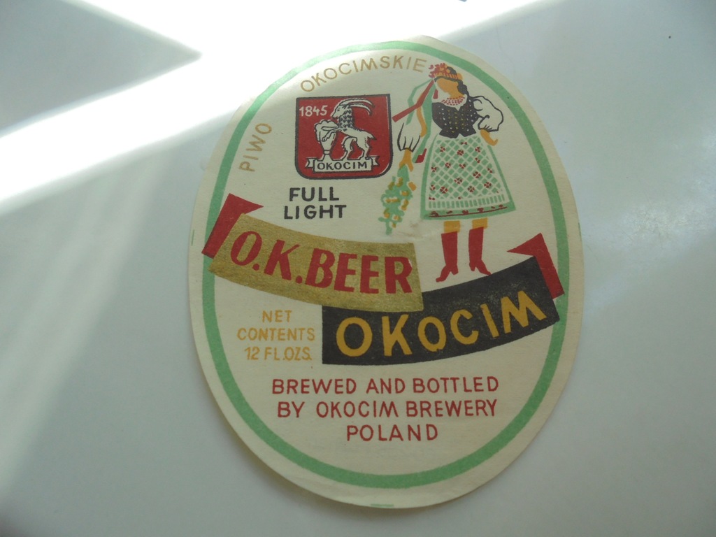 Stara etykieta browar Okocim - 10769733485 - oficjalne archiwum Allegro