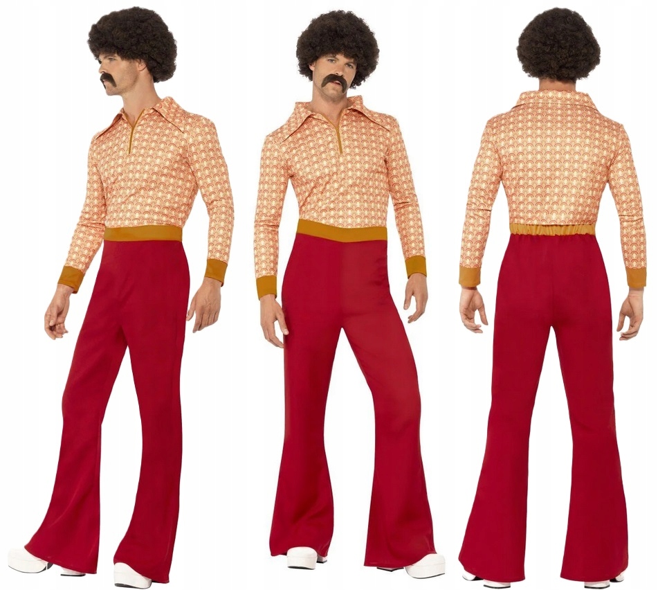 Strój Styl 70' Mitch David Hasselhoff Król Disco Retro Dzwony Lata 70 r ...