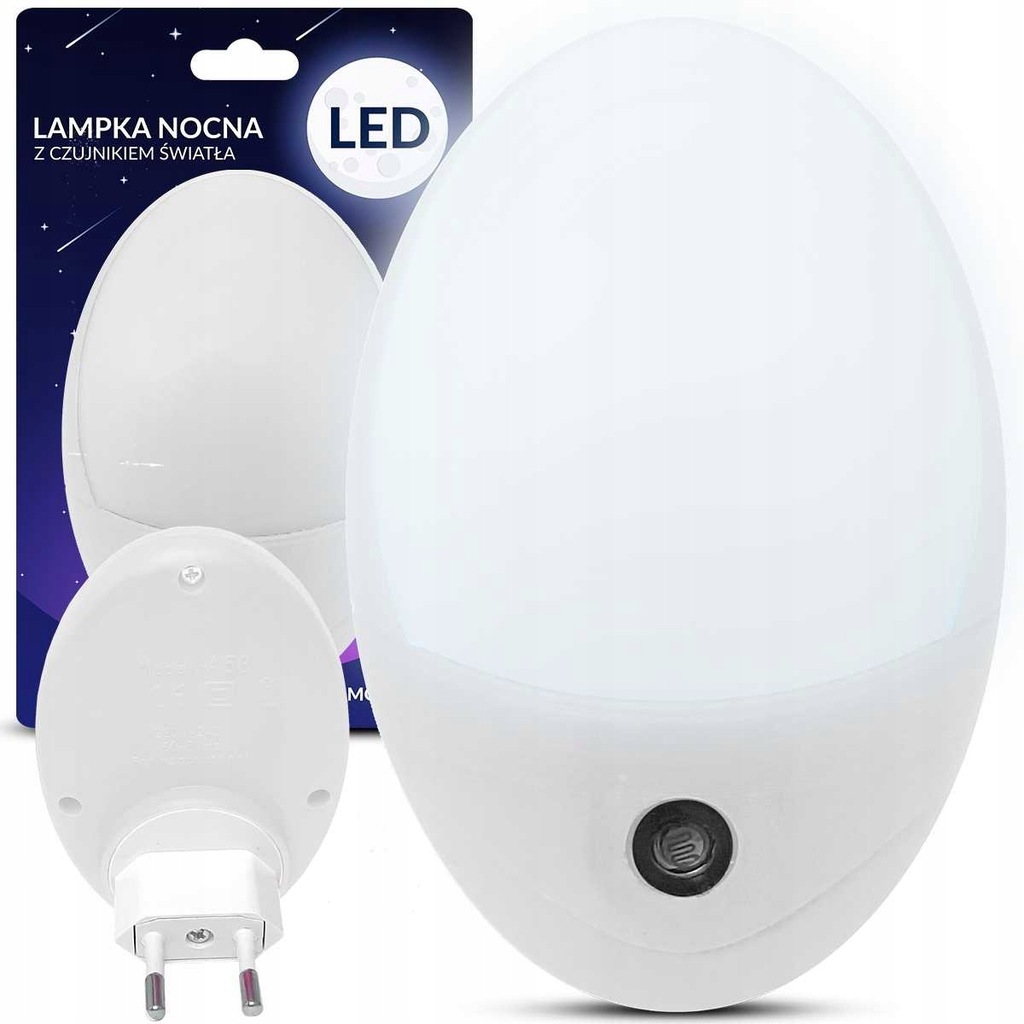 LAMPKA NOCNA LED DO KONTAKTU + CZUJNIK ZMIERZCHU - 12087358486 - oficjalne archiwum Allegro