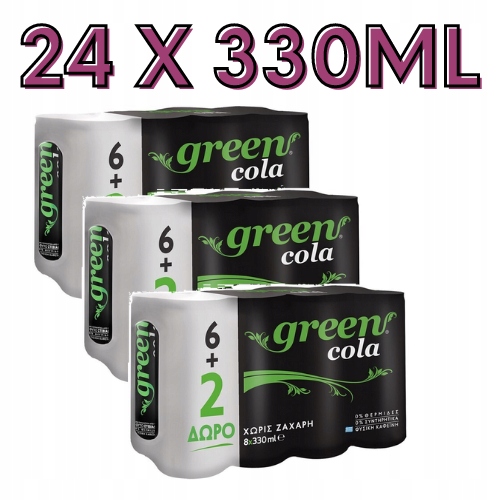 Napój gazowany Green Cola 8 x 330 ml_STEVIA - 12653071900 - oficjalne archiwum Allegro