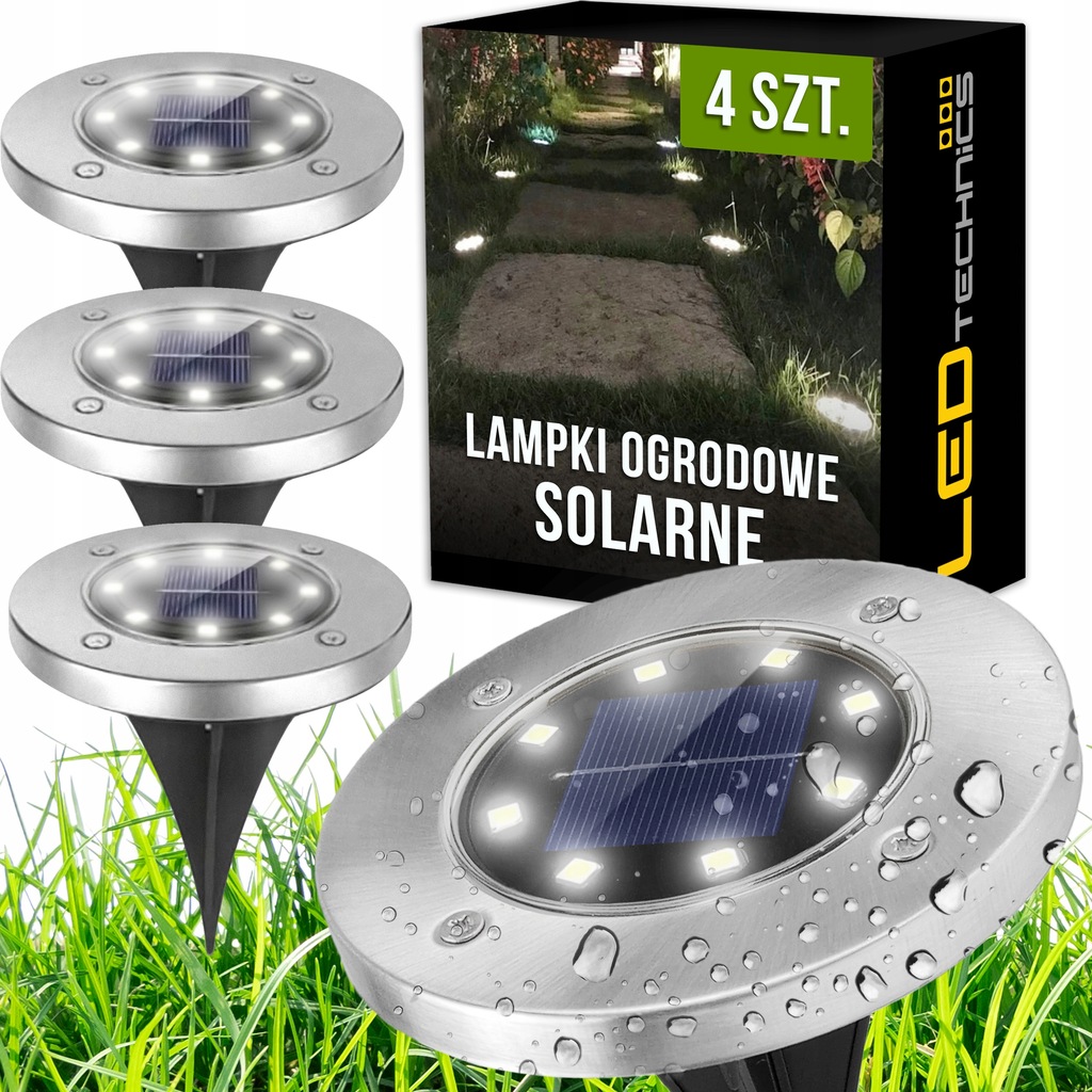 4x LAMPKA SOLARNA Gruntowa Dogruntowa Ogrodowa Najazdowa LED LAMPA WBIJANA - 15305365895 ...