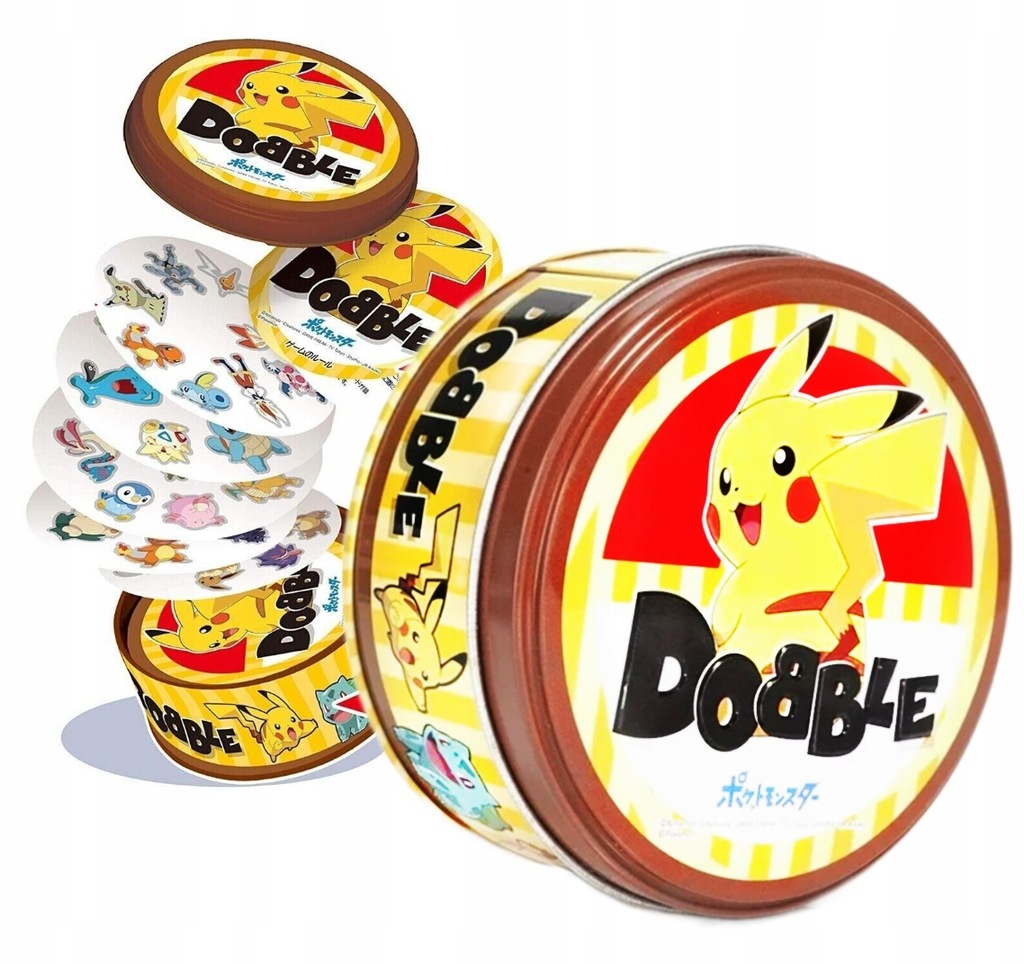 DOBBLE Gra Rodzinna Karty Pokemon PIKACHU Karciana Zręcznościowa ...
