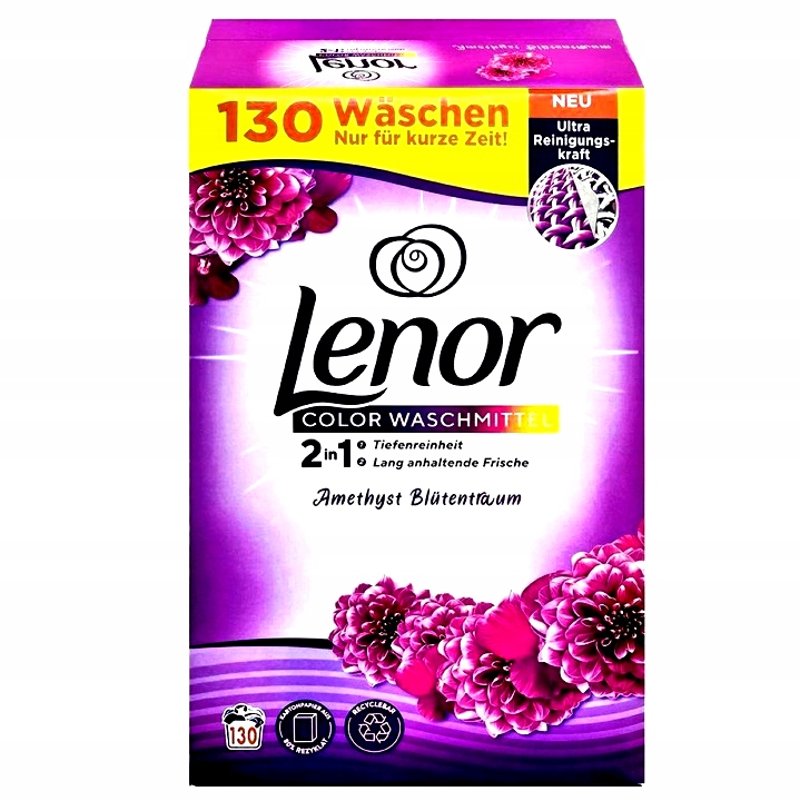 Lenor Proszek do prania Color Amethyst ultra relnigu-kraft XXXL 130p 8 ...