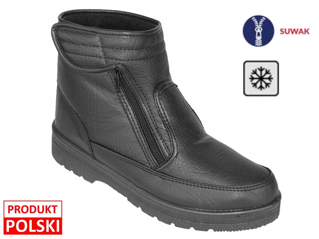 MĘSKIE BUTY ZIMOWE KOZAKI BOTKI OCIEPLANE NA ZAMEK - 12957228155 - oficjalne archiwum Allegro