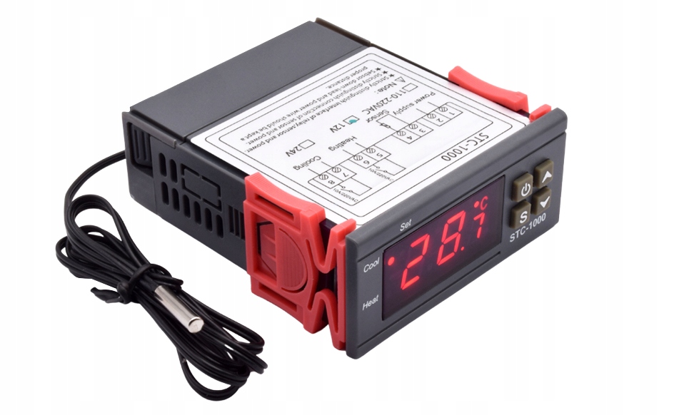 REGULATOR TEMPERATURY Z ALARMEM ZASILANIE 230V - 11848942613 - oficjalne archiwum Allegro