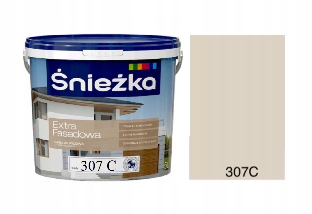 Farba elewacyjna Śnieżka FASADA 10 jasn szara 307C - 13175571234 - oficjalne archiwum Allegro