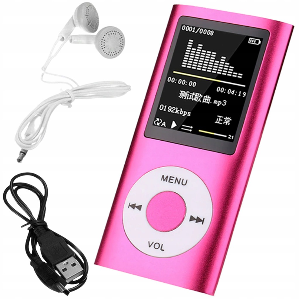 ODTWARZACZ MP4 LED LCD RADIO DYKTAFON SŁUCHAWKI SD - 12872900662 ...