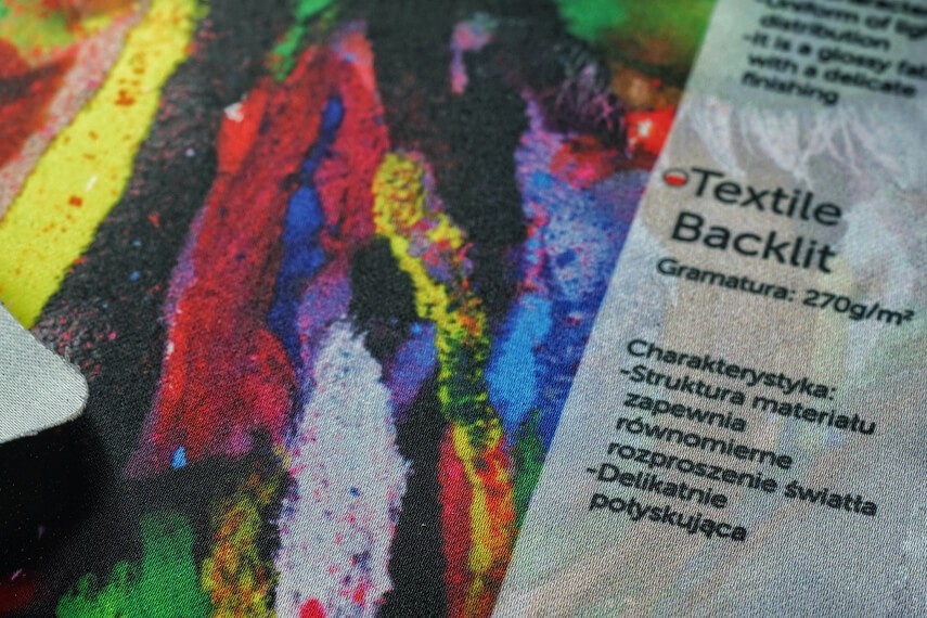 Tkanina Textil Backlight - do podświetleń- druk - 7409223364 ...