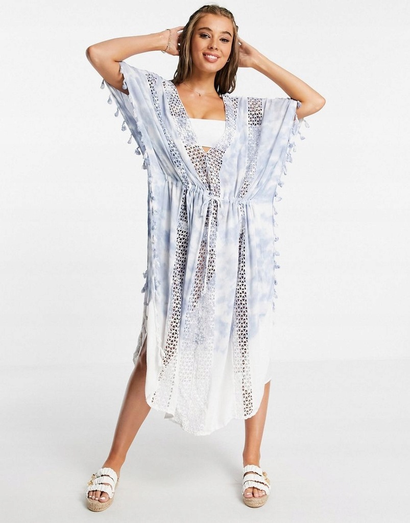 WHITE CABANA NIEBIESKA SUKIENKA PLAŻOWA S 1ABD - 12602993530 ...