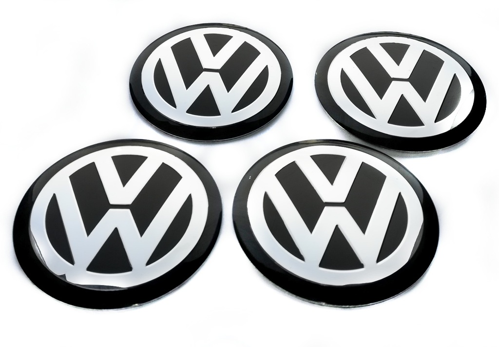 VW NAKLEJKI EMBLEMATY ZNACZKI 90mm 4SZT ALUMINIOWE - 13345228387 ...
